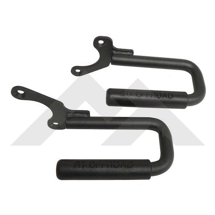Grab Handle Set (Front-Black Steel): RT Off-Road